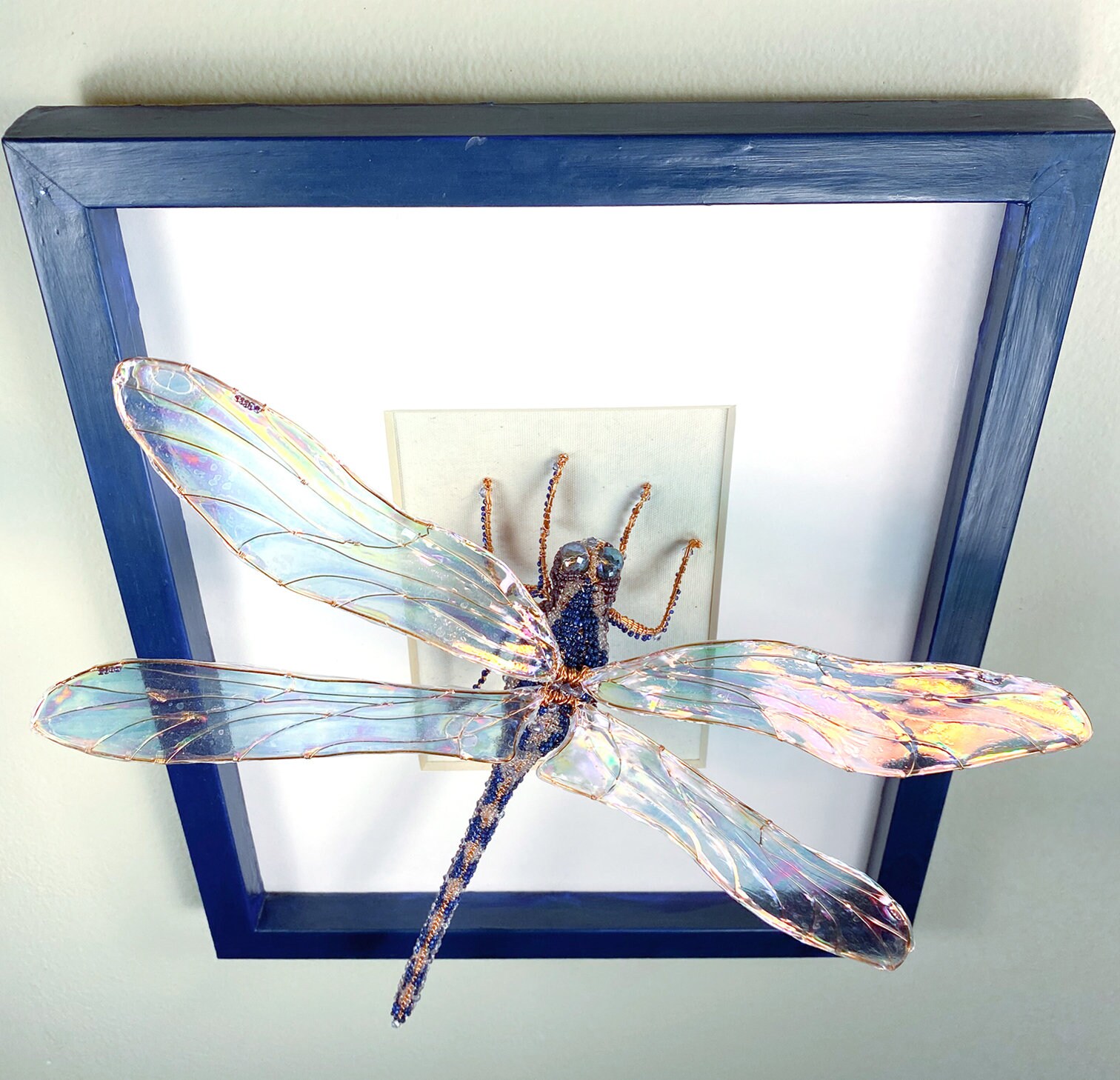 Dragonfly Wire Sculpture, Handmade, Fine Art, Wire Wrapping, Beaded ...
