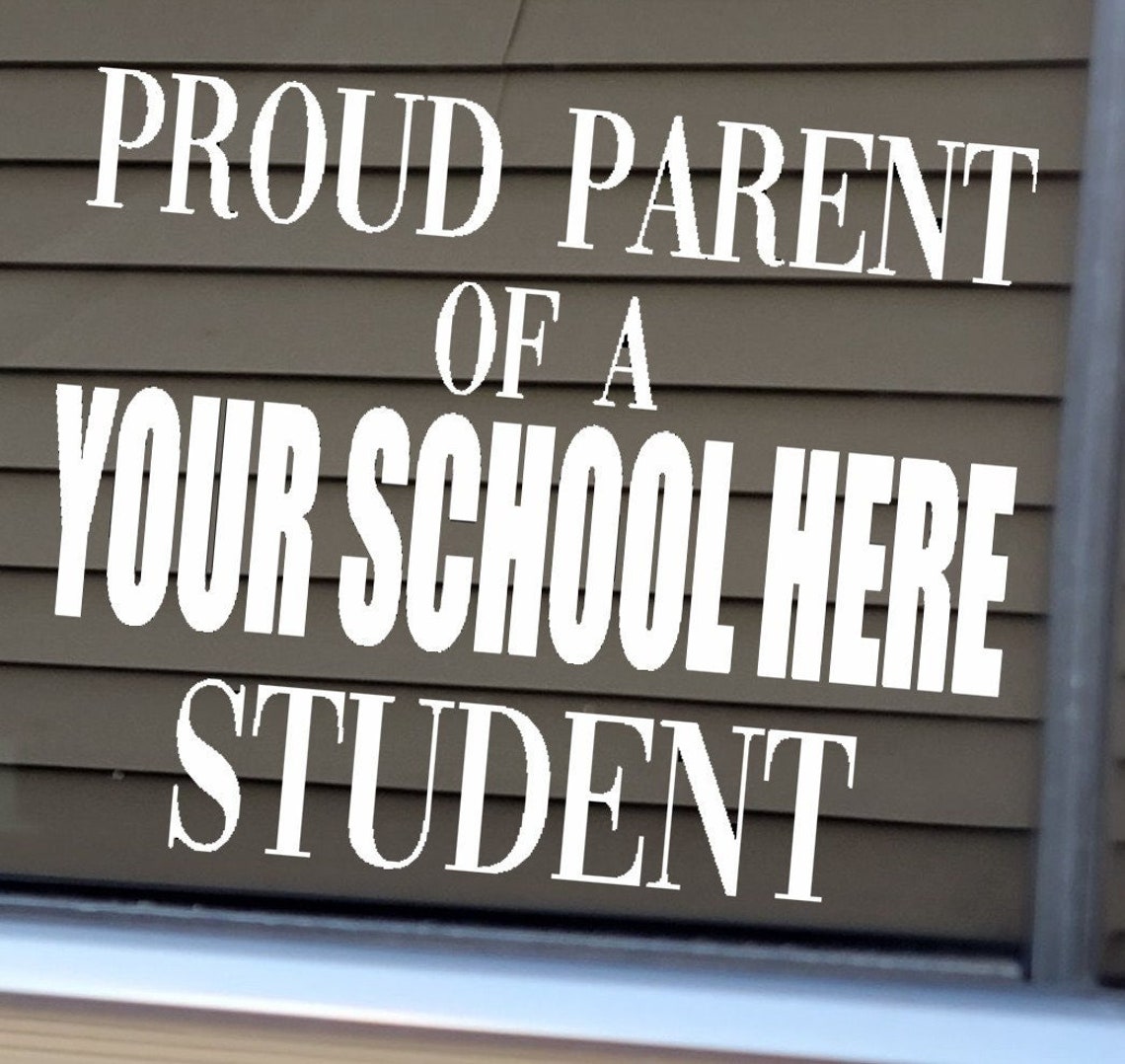 Proud Parent of A your School Here Student Bumper - Etsy