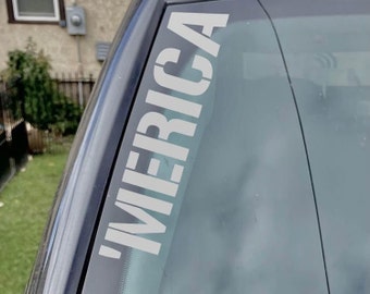 Merica Windshield Sticker Banner Vinyl Decal American Flag - Etsy
