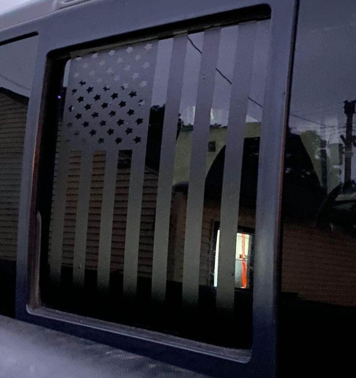 Matte Black American Flag Truck Window Vinyl Decal - Etsy