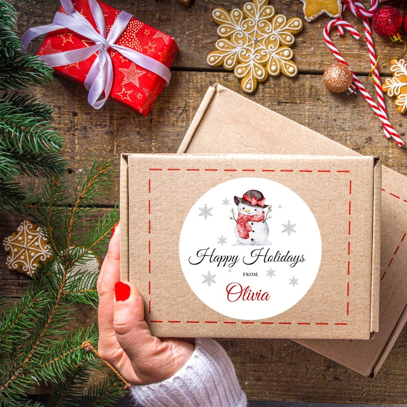 Custom Christmas Stickers / Gifts / Happy Holidays Stickers / Merry ...