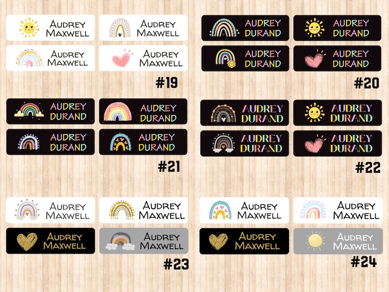 Rainbow Name Labels: Waterproof School Stickers, Daycare Decals - Etsy