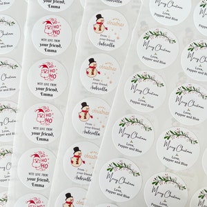 Custom Christmas Stickers: Personalized Merry Christmas Labels - Etsy