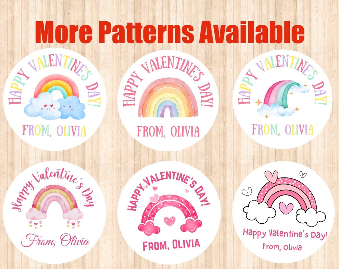 Custom Happy Valentine's Day Stickers, Personalized Valentines Day ...