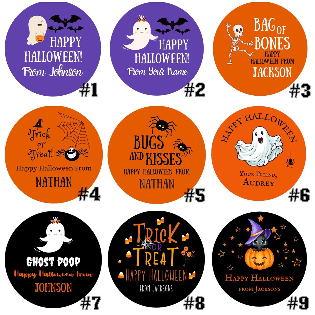 Custom Halloween Stickers / Candy / Halloween Stickers / Pumpkin ...