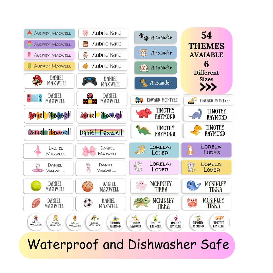 Custom Waterproof Name Labels: School, Daycare & Camp - Etsy