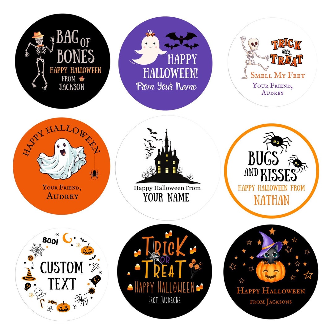 Custom Halloween Stickers: Waterproof Treat Bag Labels - Etsy