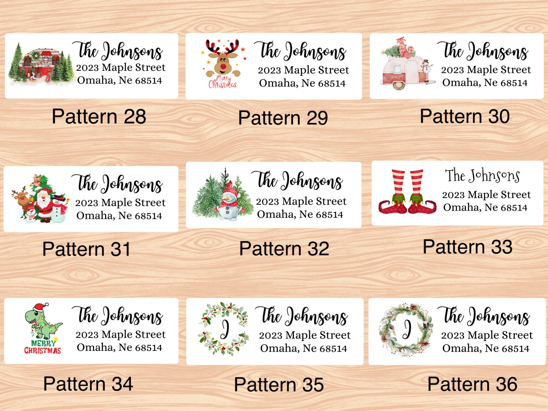 30 Christmas Return Address Labels: Watercolor Holiday Tree ...