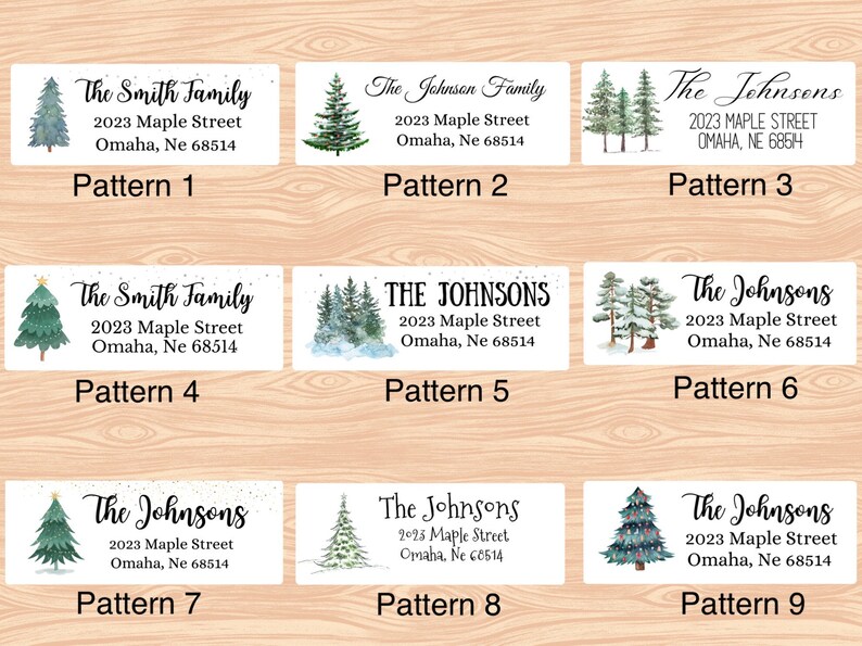 Personalized Christmas Return Address Labels: Watercolor Holiday Tree ...