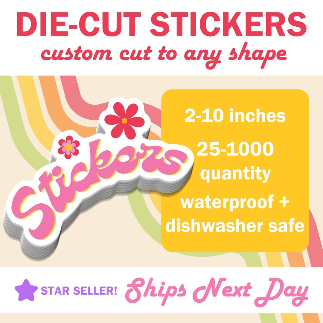 Custom Die Cut Vinyl Stickers: Waterproof Logo Stickers - Etsy