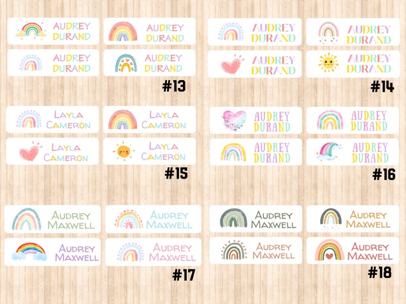 Rainbow Name Labels: Waterproof School Stickers, Daycare Decals - Etsy