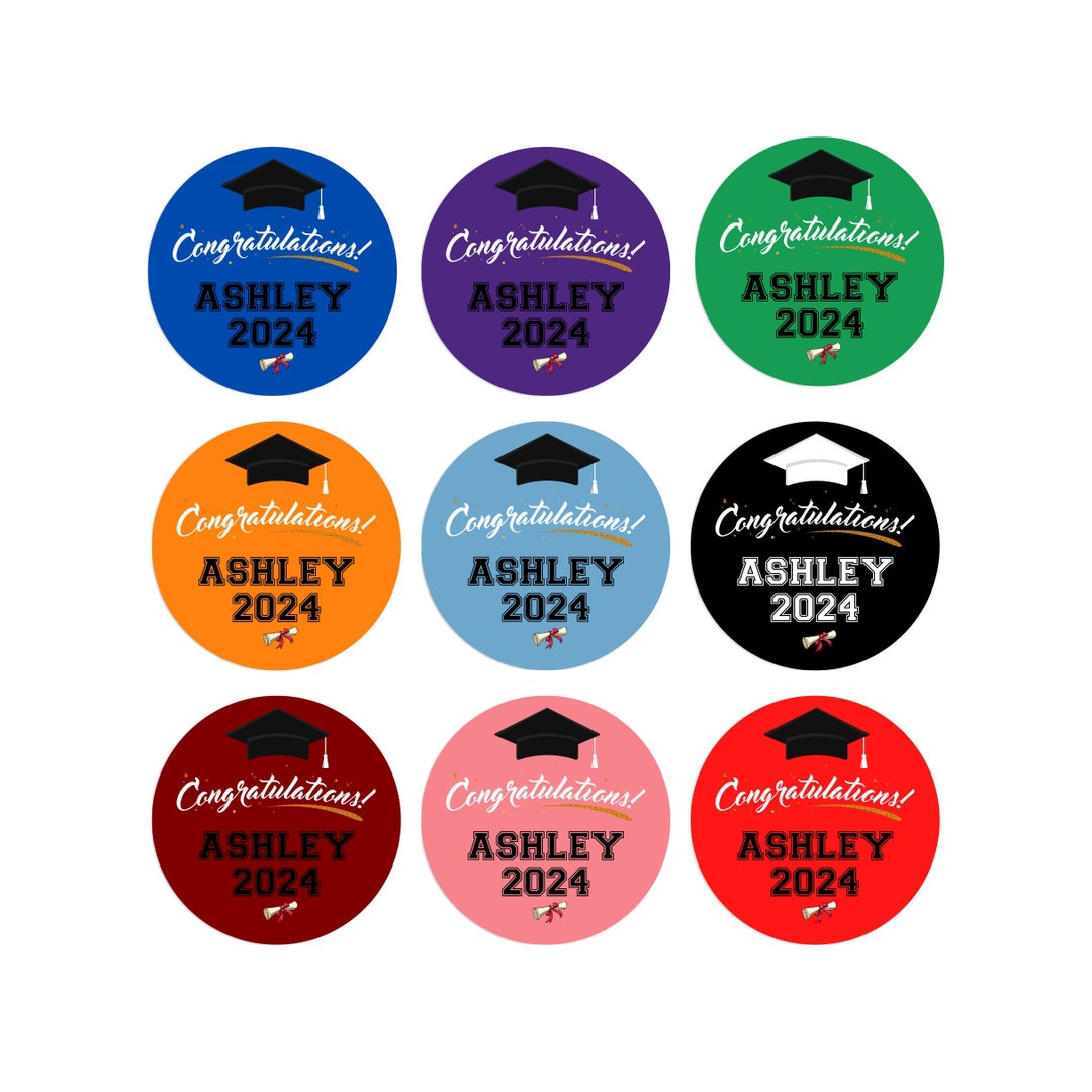 Custom Graduation Stickers: Class of 2024 Waterproof Labels - Etsy