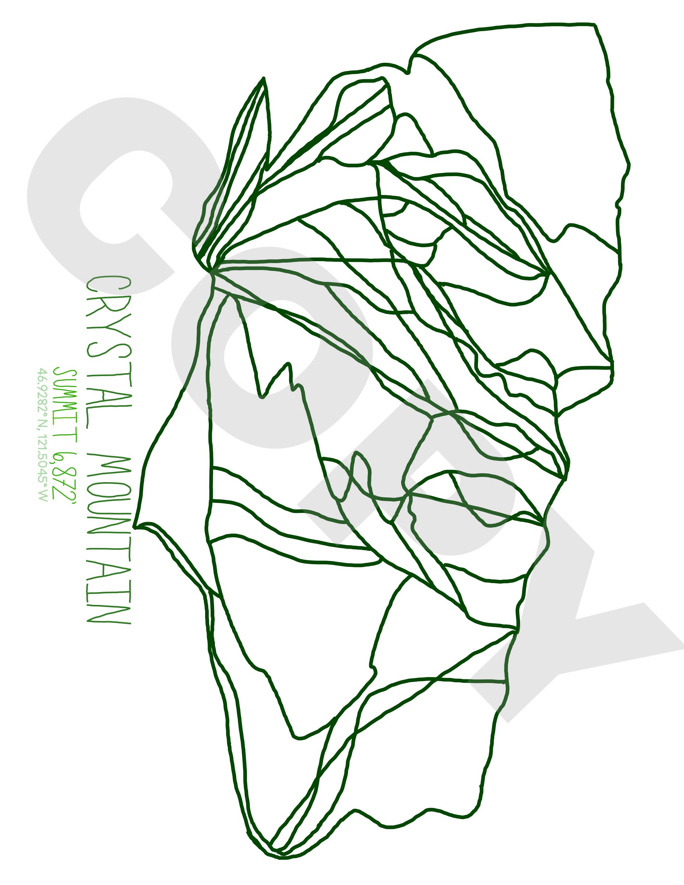 Crystal Mountain Ski Resort Map - Digital Art Download - Etsy