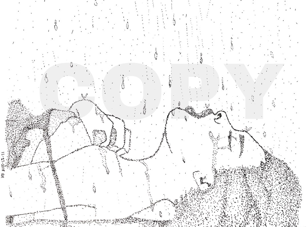 Pointillism - Crying in the Rain Digital Download Art - Etsy