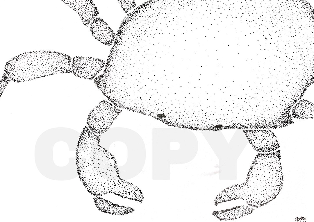 Pointillism - Crab Printable Digital Art - Etsy