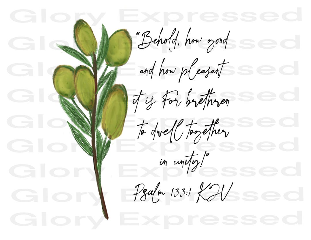 Psalm 133:1 Wall Art | Christian Scripture Printable | Olive Branch ...