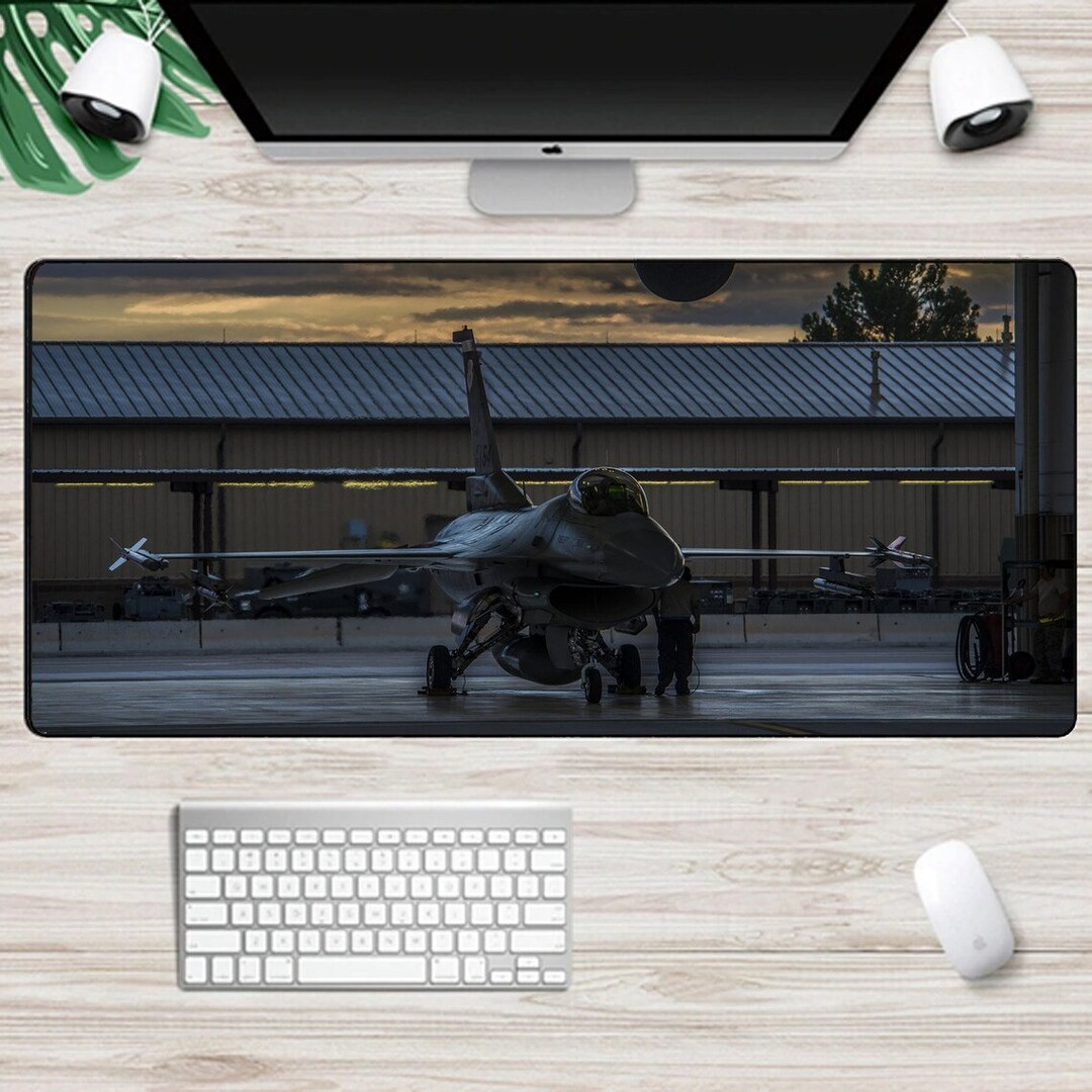 Big Gaming XXL Mousepad 600x300mm Plane Jet F16 Aircraft Fire Art Gift ...