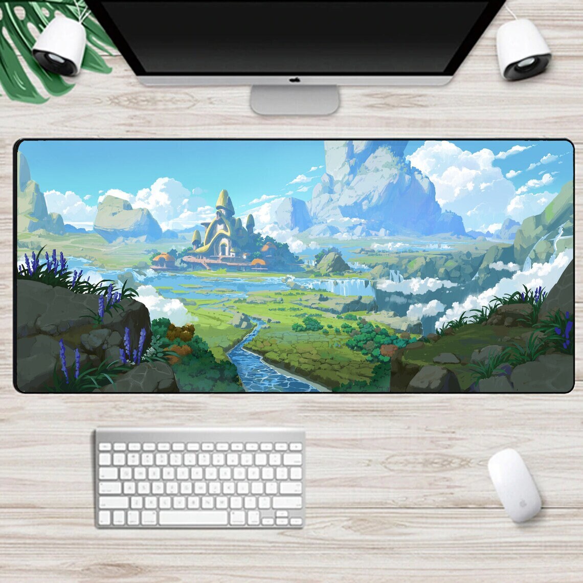 Big Gaming XXL Mousepad 600x300mm Cartoon Art Landscape Mushroom House ...