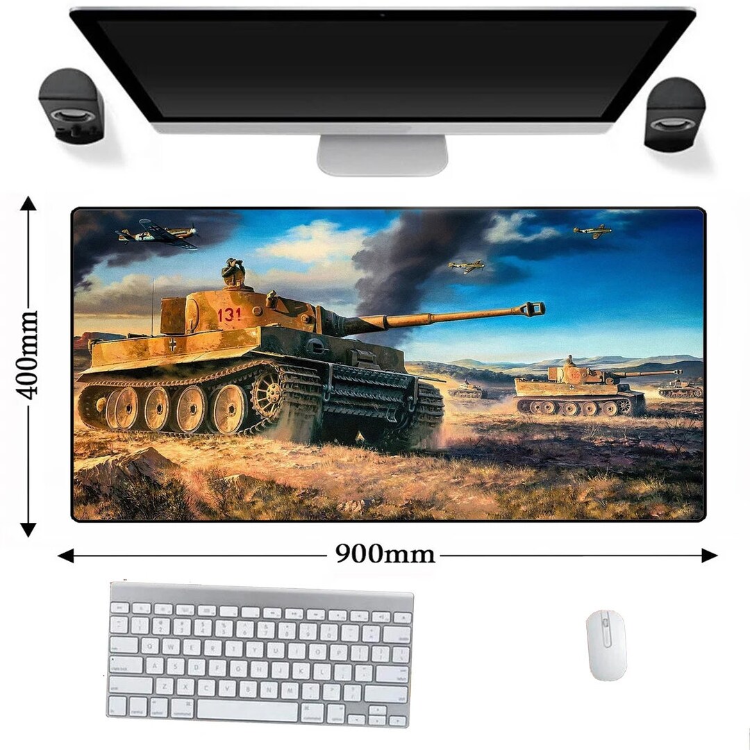 XXL Mousepad Gaming 900x400mm Tiger Tank Tanks Ww2 War Gift Warplanes ...