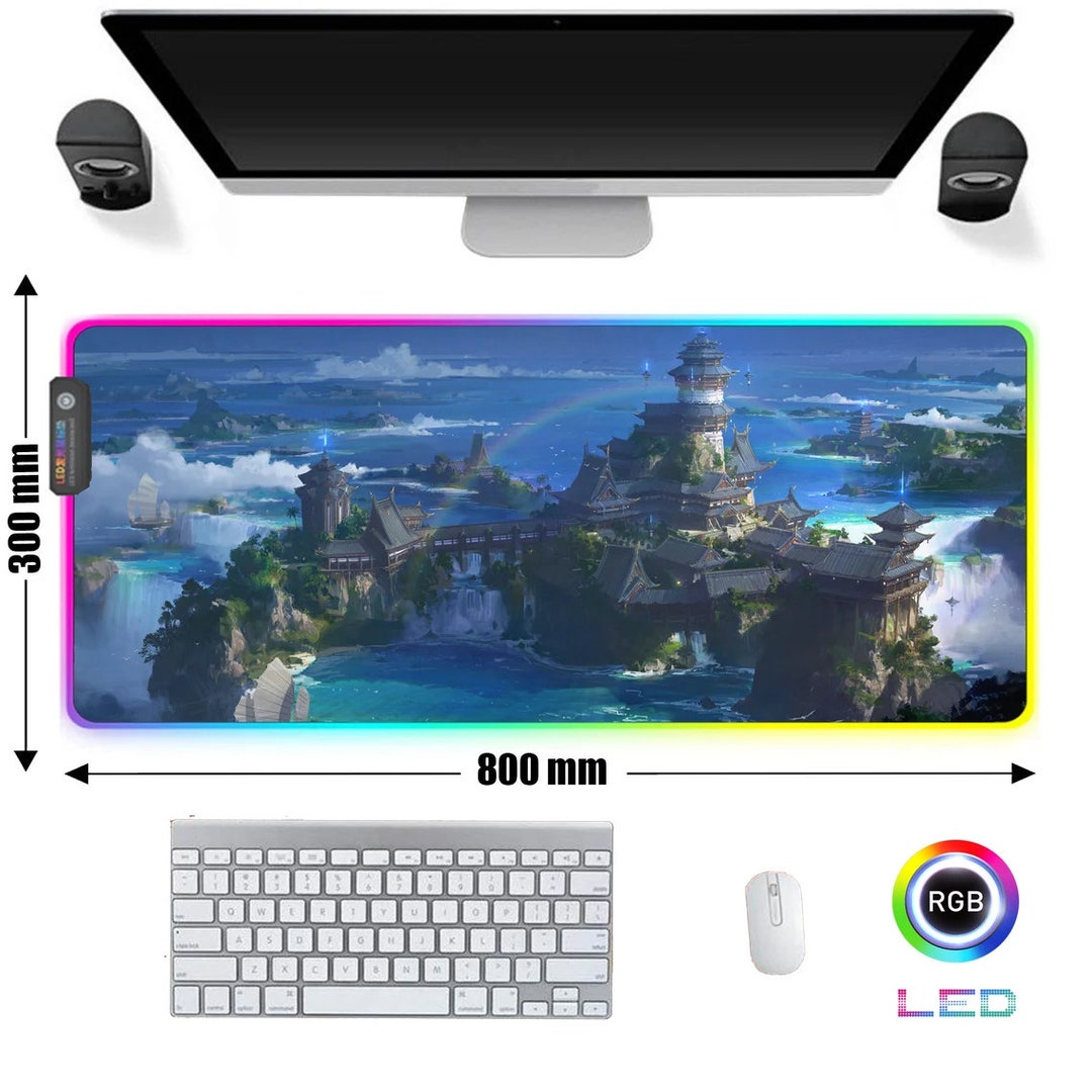 Big Led RGB Gaming XXL Mousepad 800x300mm Japan Asia China Architecture ...