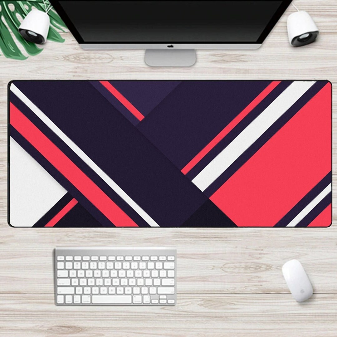 Big Gaming Mousepad 600x300mm Animated Red Colorful Abstract Stri ...
