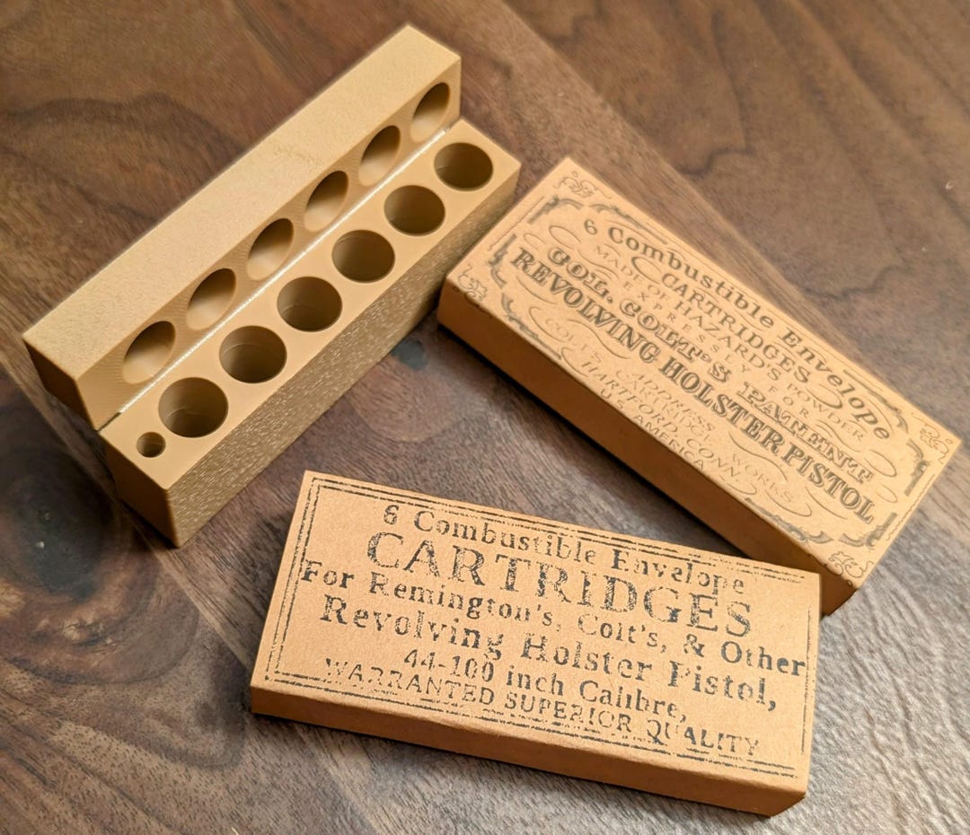 Premium Paper Cartridge Box, .44 Caliber, Vintage Style With Flip-top ...