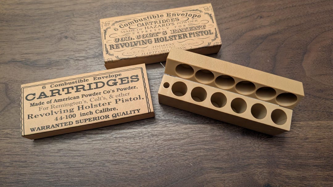 Premium Paper Cartridge Box, .44 Caliber, Vintage Style With Flip-top ...