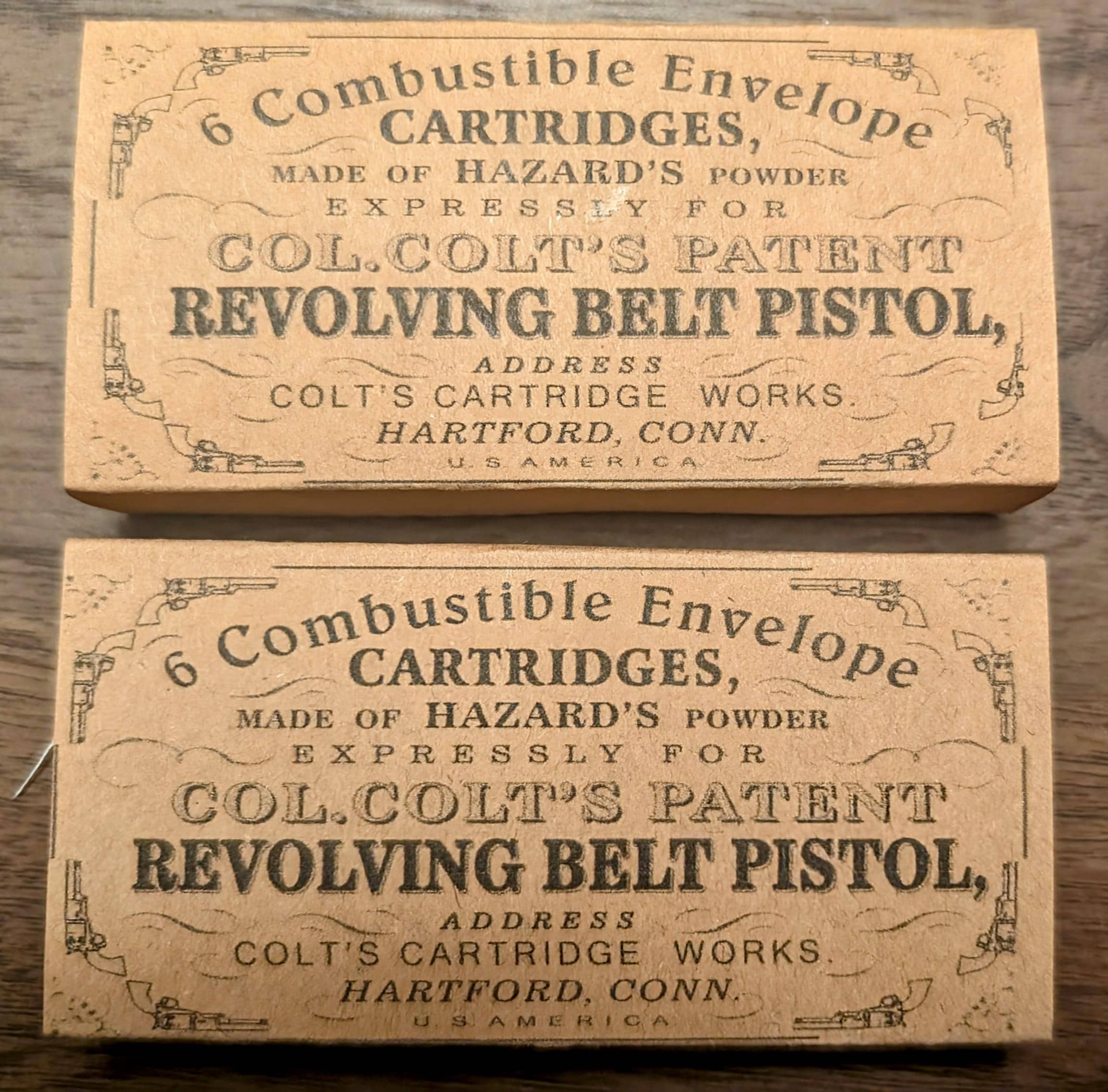 Premium Paper Cartridge Box, .36 Caliber, Vintage Style With Flip-top ...