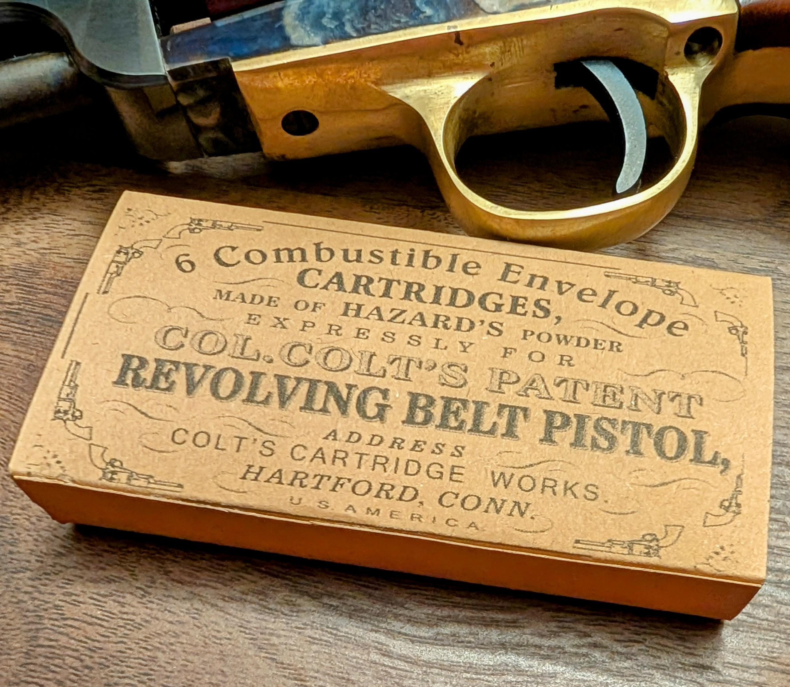 Premium Paper Cartridge Box, .36 Caliber, Vintage Style With Flip-top ...