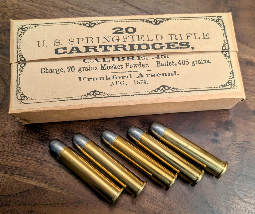 Cartridge Box: .45-70 Caliber, 20-round, Vintage Style Two Piece Lid ...