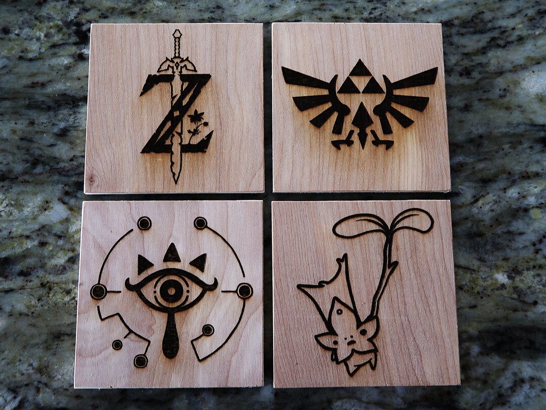 Zelda Coasters (set of 4) - Custom Wood 4x4 - Etsy