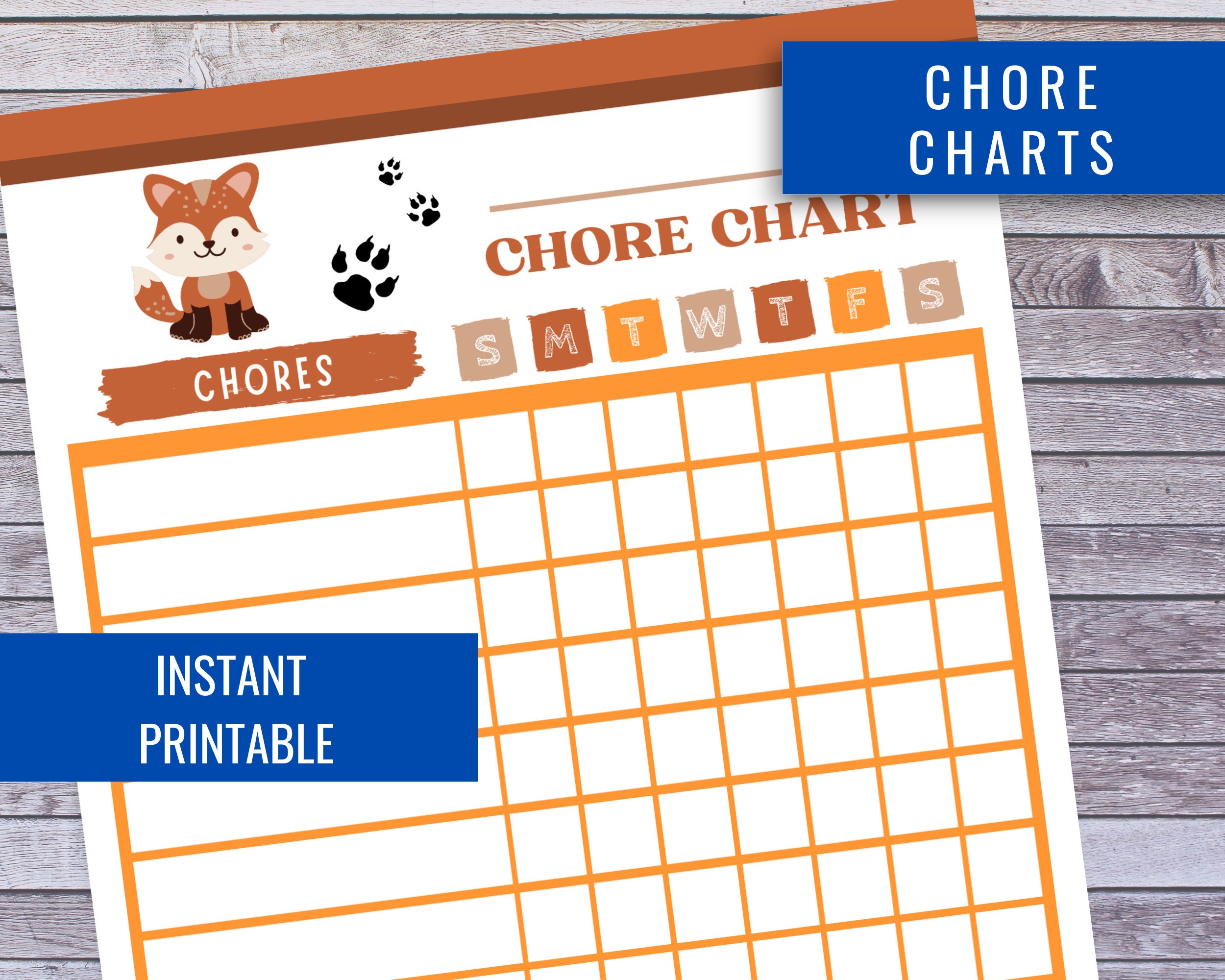 Animal Chore Chart for Kids Reward Chart Kids Printables | Etsy Canada