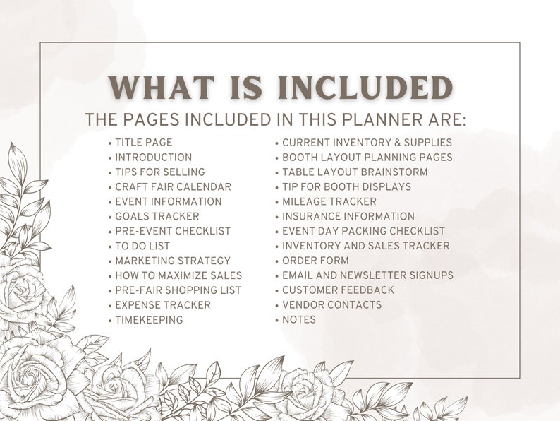 Printable Craft Show Planner, Craft Fair Templates, Craft Show Sales ...