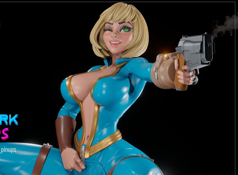18+ Fallout Girl Pinup- Mature - W/nsfw Option Painted Figure - Etsy