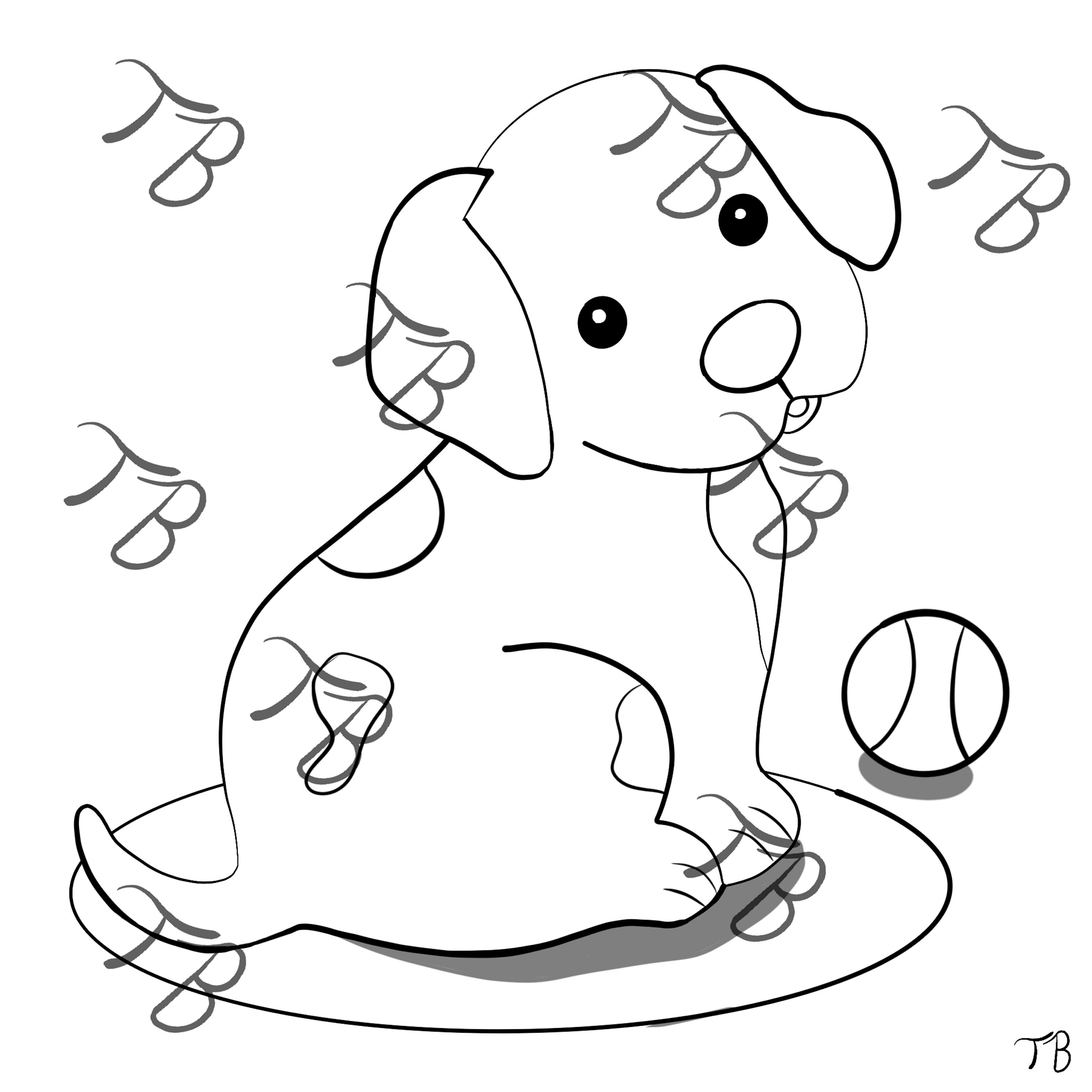Lucky Puppy Coloring Page - Etsy