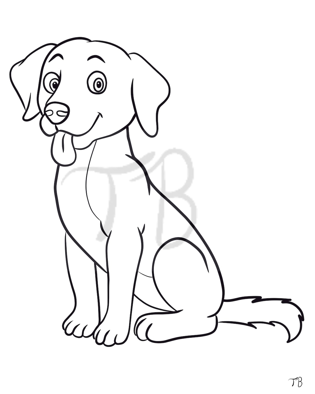 Dog Kid's Coloring Page 8x10 - Etsy