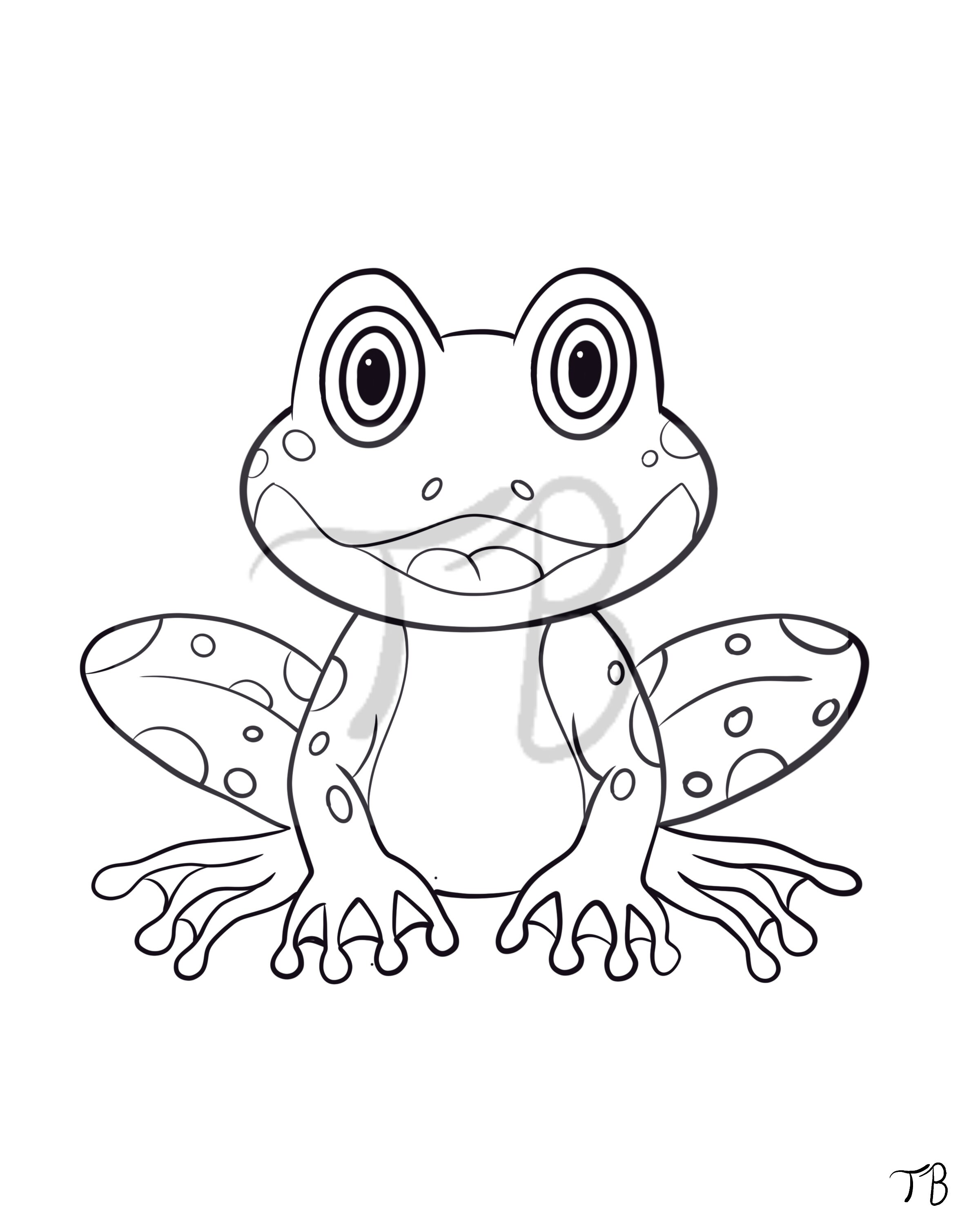 Frog Kid's Coloring Page 8x10 - Etsy