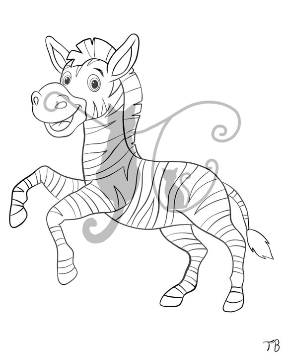 Zebra Kid's Coloring Page 8x10 | Etsy
