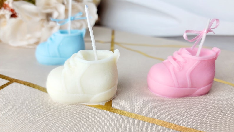Baby Shoe Candle Favors: First Birthday, Baby Shower Decoration - Etsy