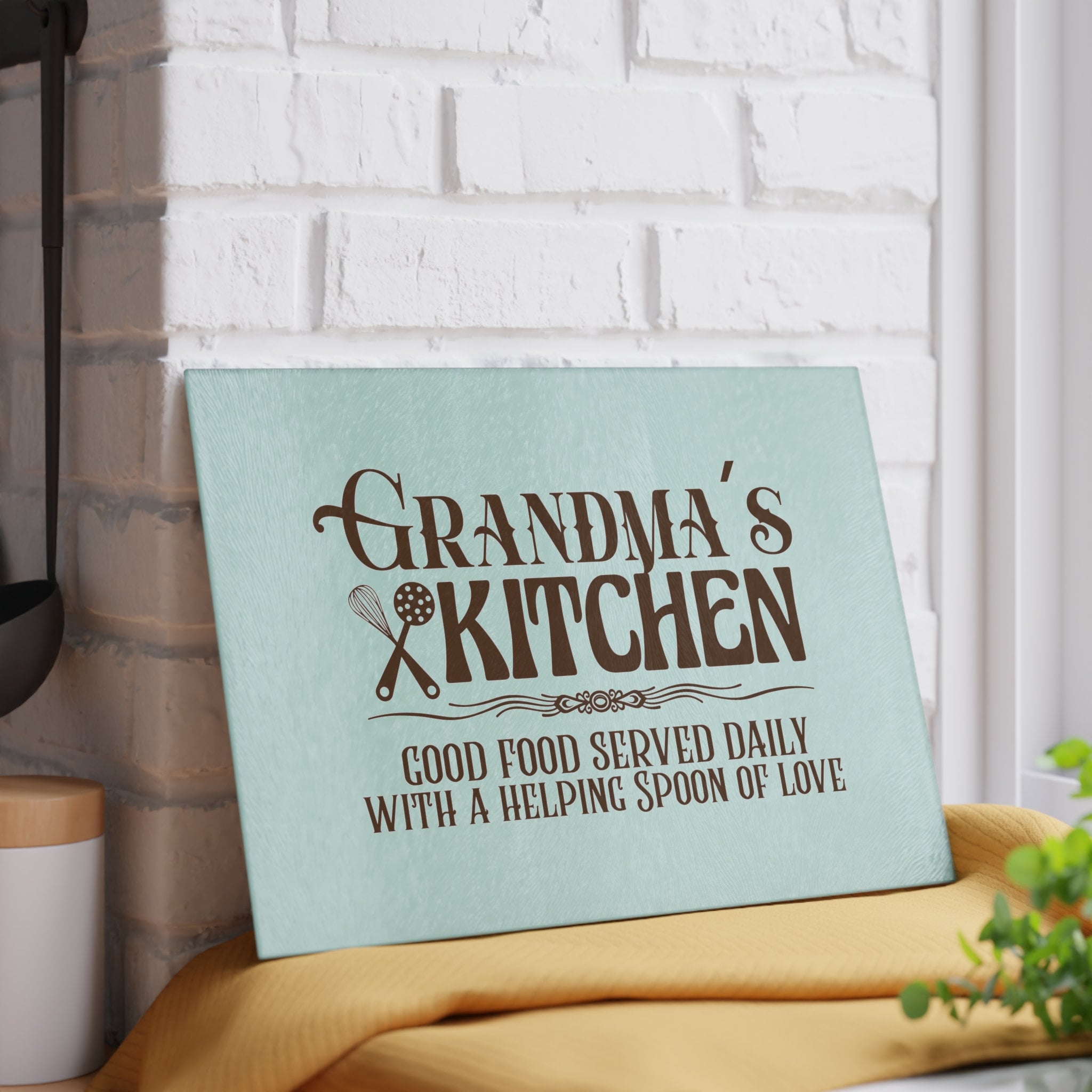 Grandma's Kitchen Glass Cutting Board, Thoughtful Gift for Grandma ...
