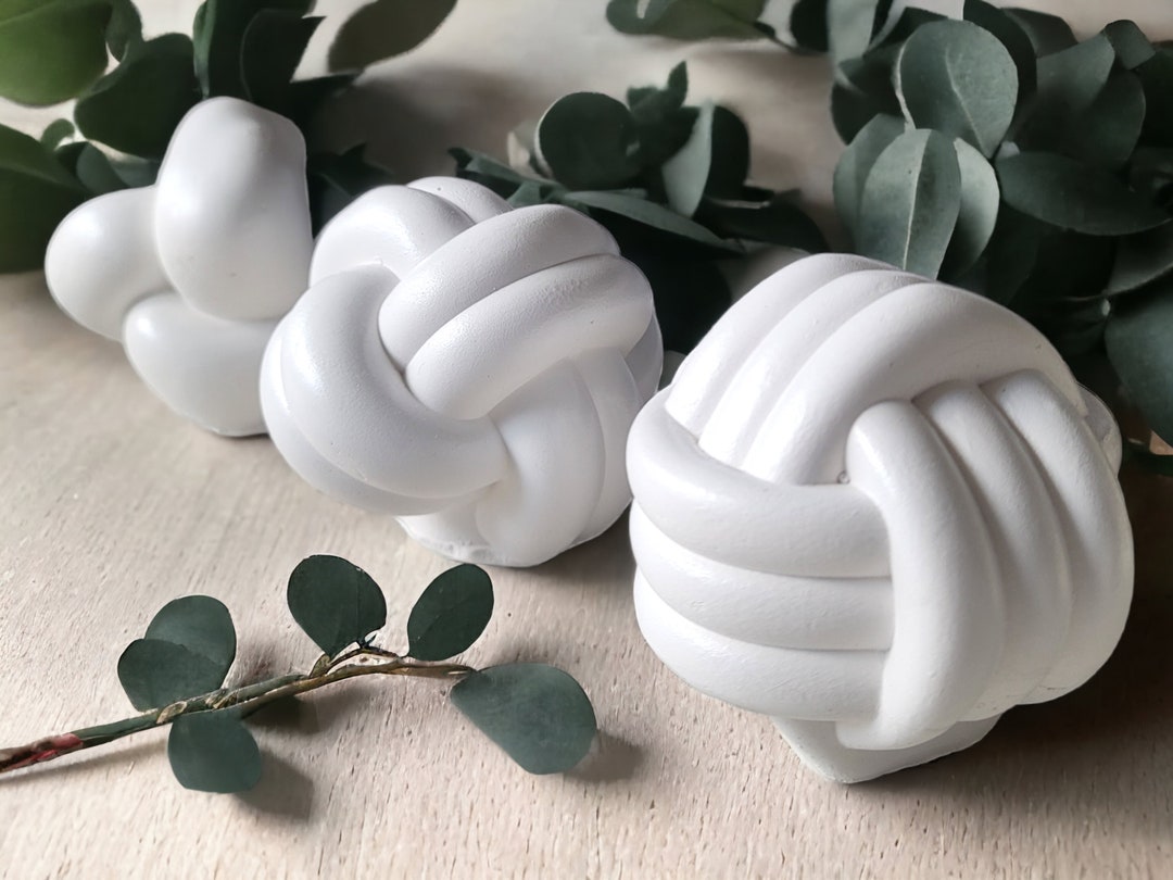 Handmade Plaster Knot Figurine: Celtic & Monkey Fist Decor - Etsy