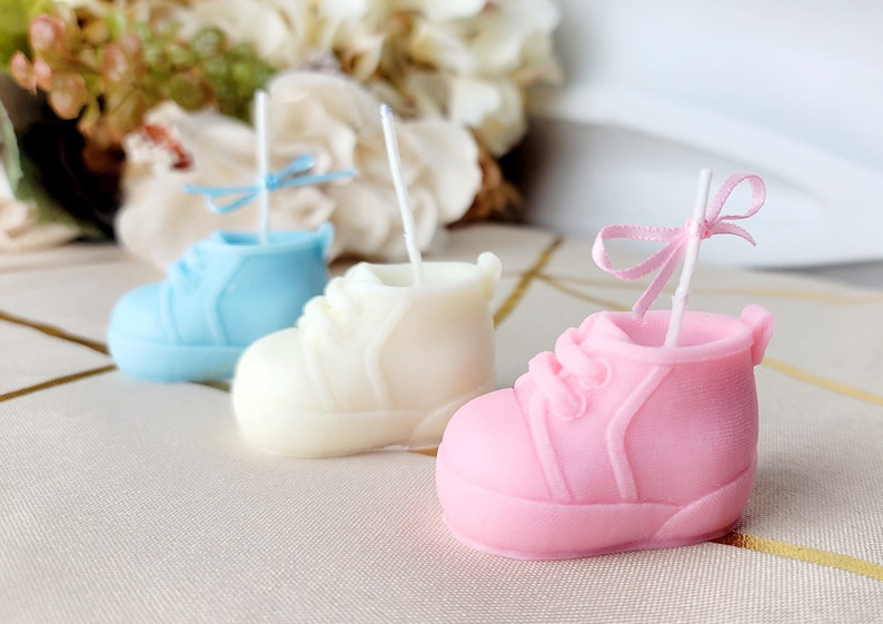 Baby Shoe Candle Favors: First Birthday, Baby Shower Decoration - Etsy