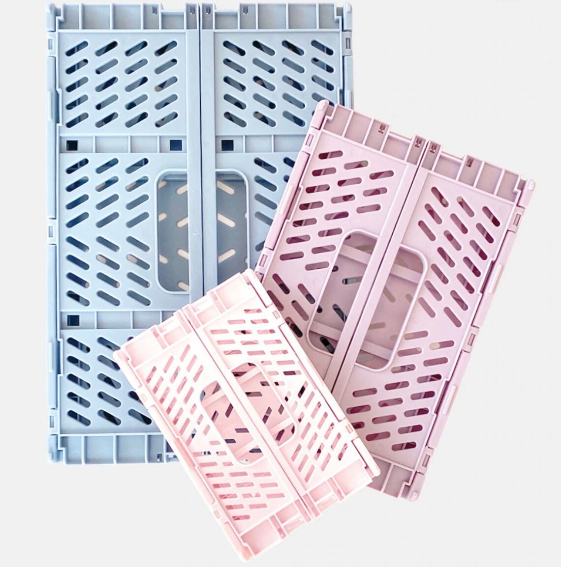 Stackable Crates Pastel Foldable Storage Mini Colorful - Etsy