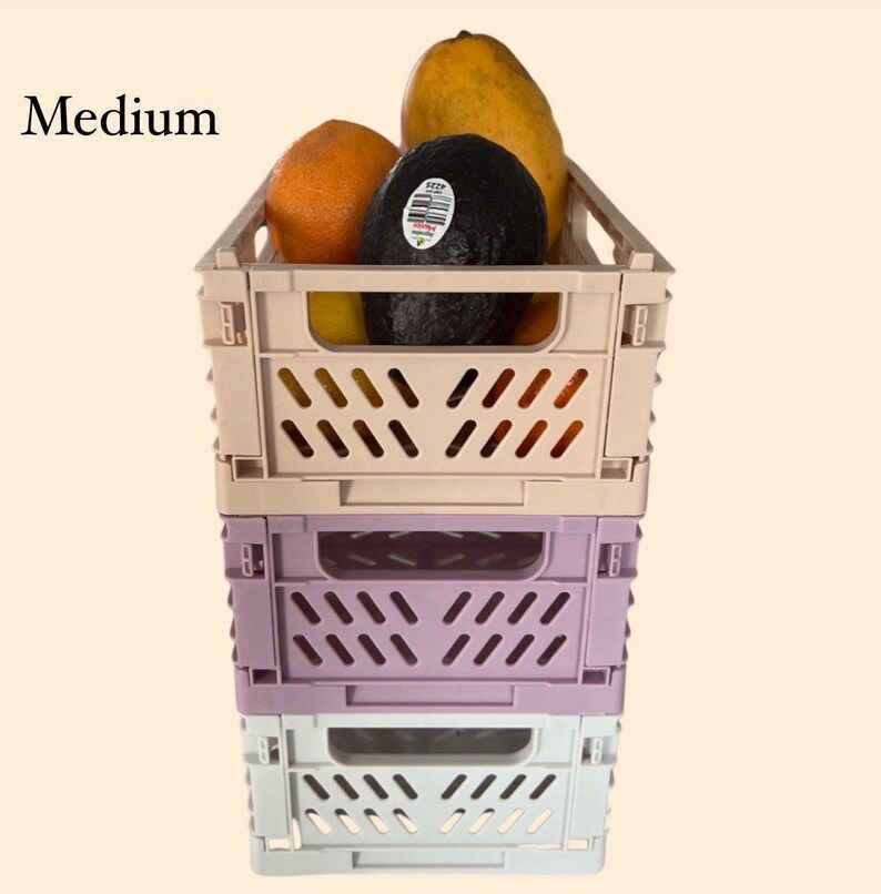Stackable Crates Pastel Foldable Storage Mini Colorful - Etsy