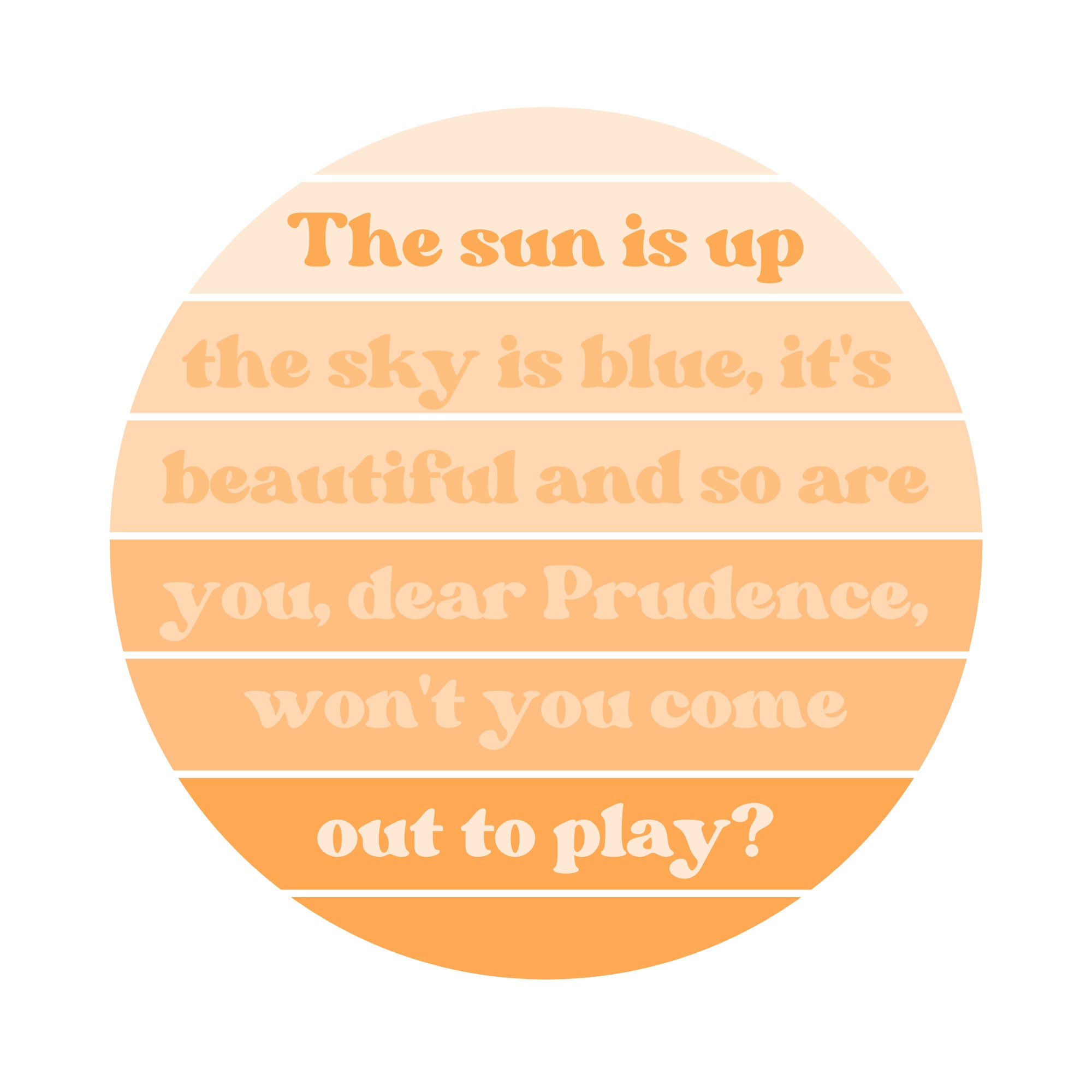 Dear Prudence Lyric Dusty Orange Digital Download Art Print - Etsy