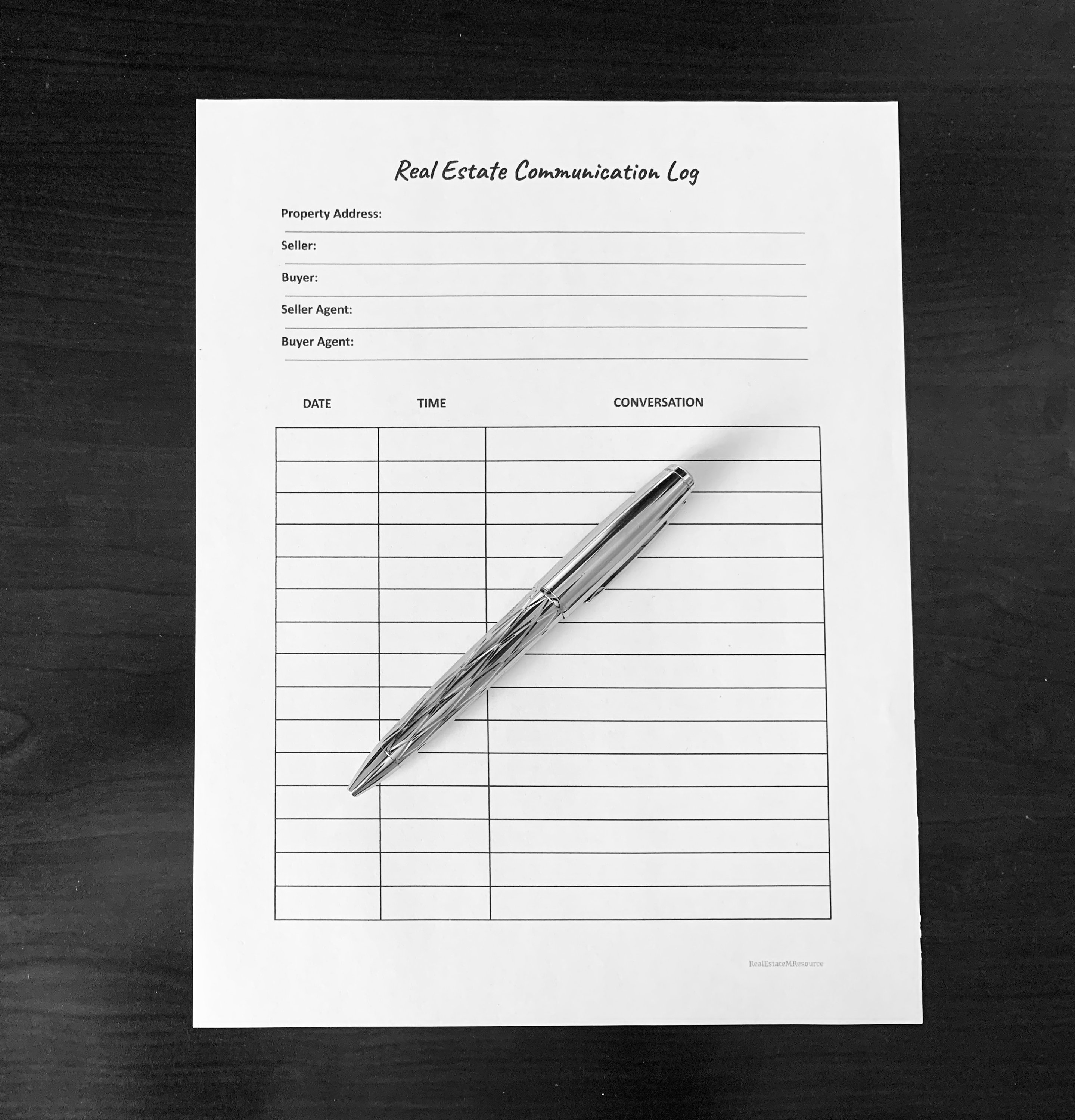 Real Estate Communication Log Sheet, PDF File, Printable, Instant ...