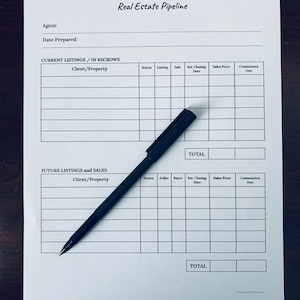 Real Estate Pipeline Sheet, PDF File, Printable, Instant Download ...