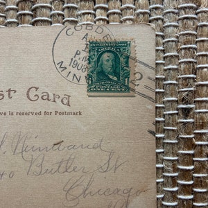 Vintage 1908 Postcard With One Cent Ben Franklin Stamp - Etsy