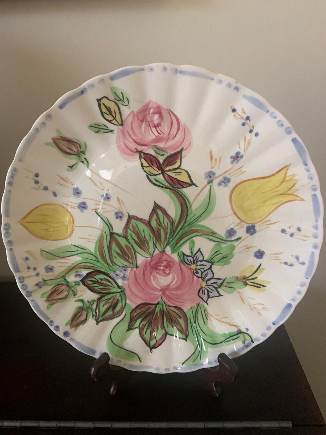 Gorgeous Hand Painted Blueridge Plate - Etsy
