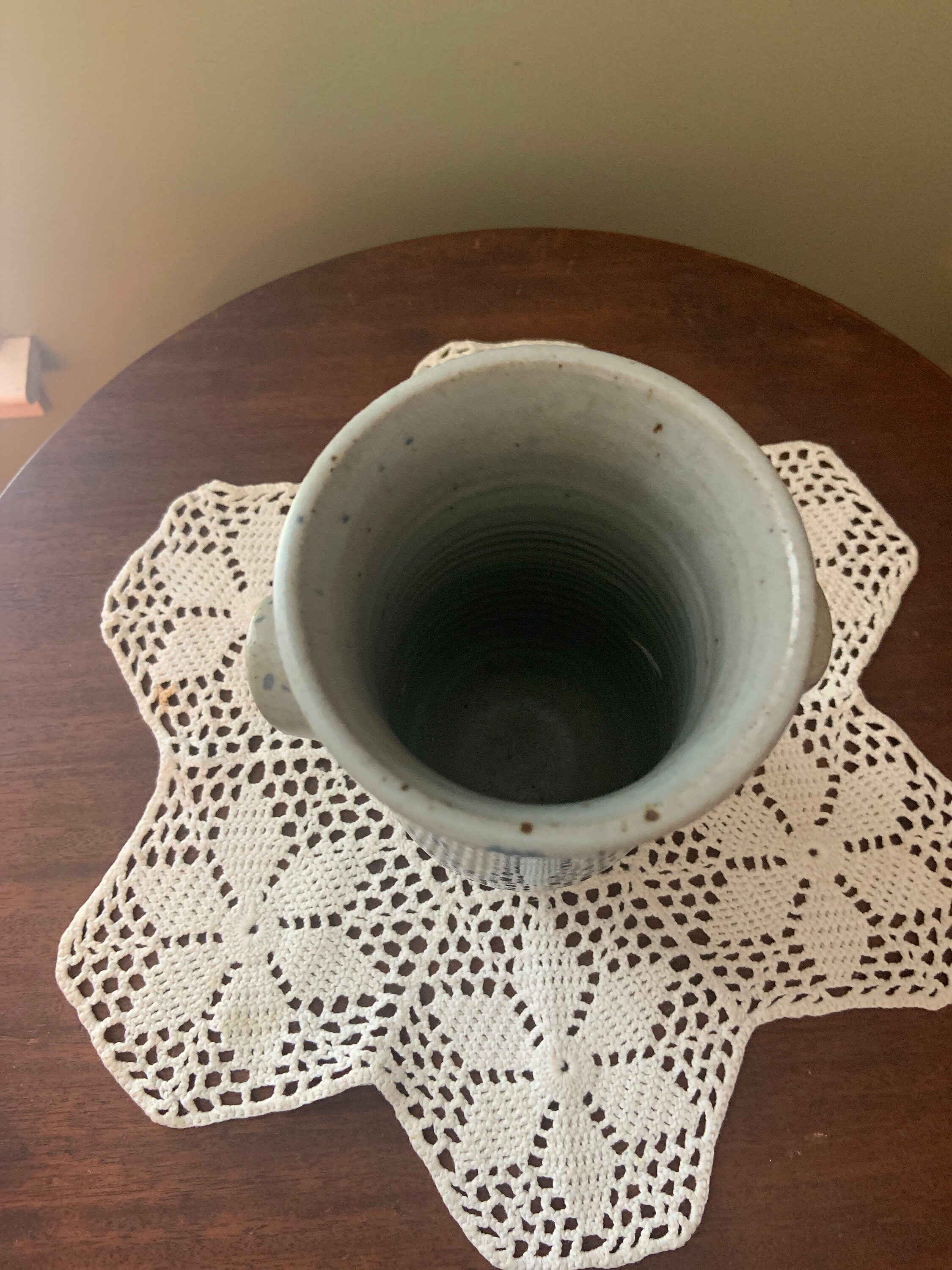Hand Painted Blue Pottery Vase - Etsy